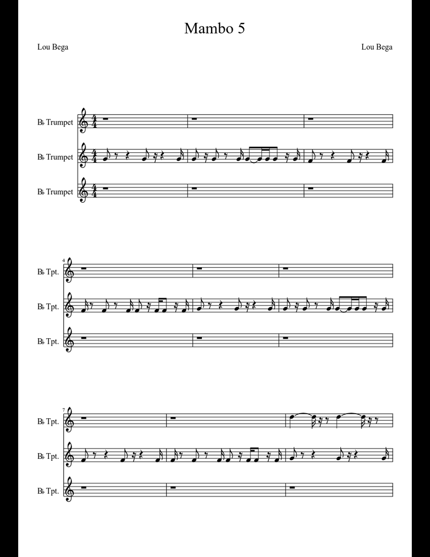 mambo 5 sheet music download free in PDF or MIDI
