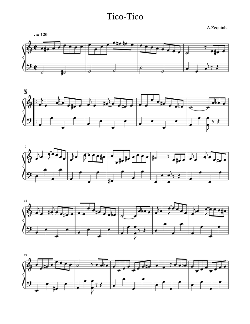 Tico Tico Sheet music for Piano (Solo) | Musescore.com