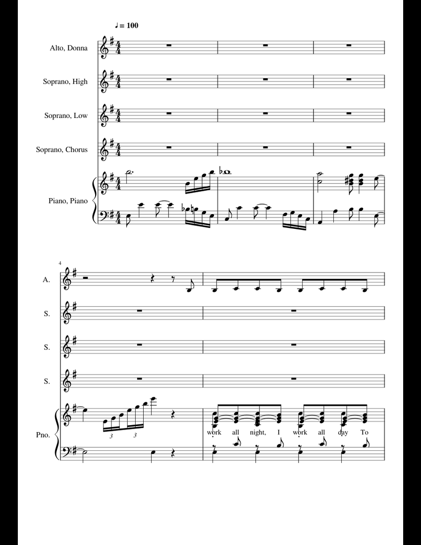 Money Money Money sheet music for Piano, Voice download free in PDF or MIDI