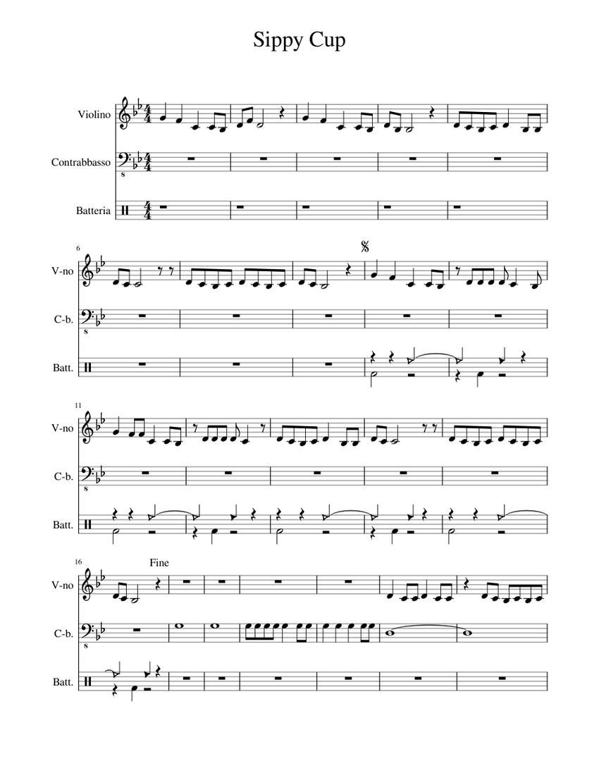 Melanie Martinez- Sippy Cup Sheet music for Violin, Contrabass ...