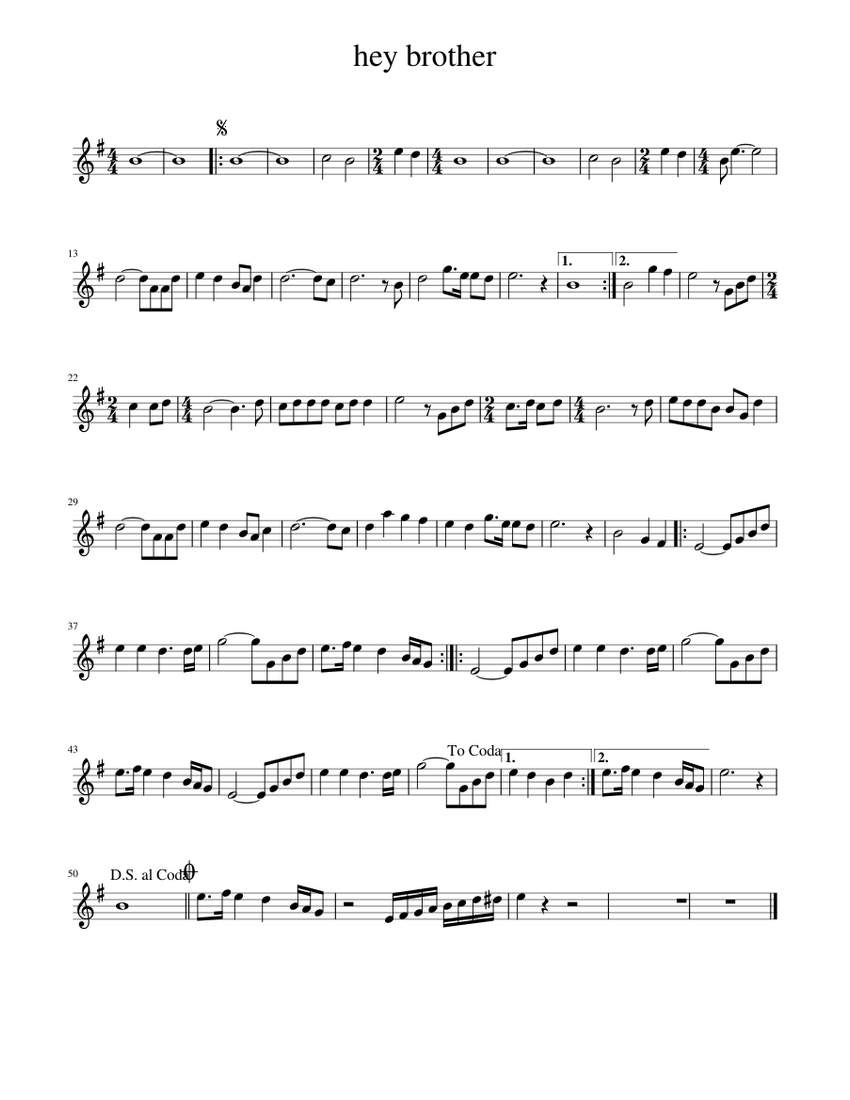 hey brother Sheet music for Saxophone (Alto) (Solo) | Musescore.com