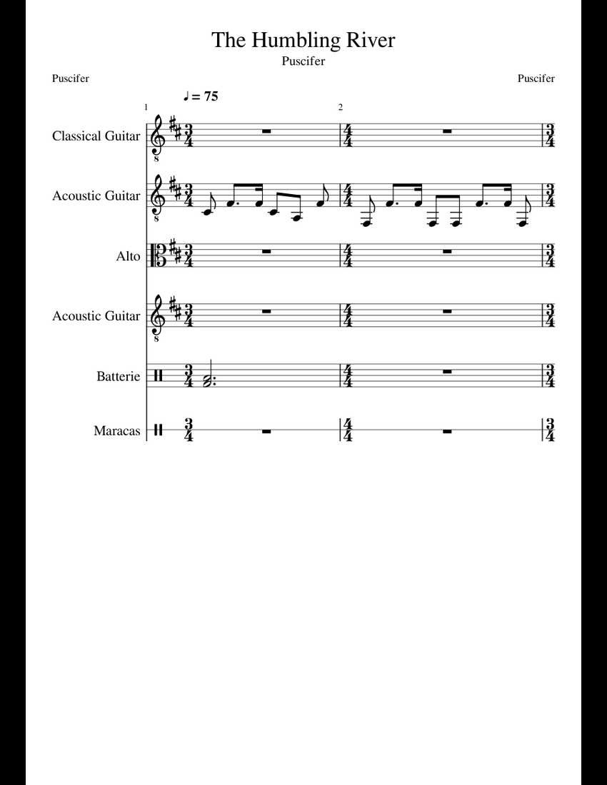 Puscifer - The Humbling River [UPDATED] sheet music for Guitar, Viola ...
