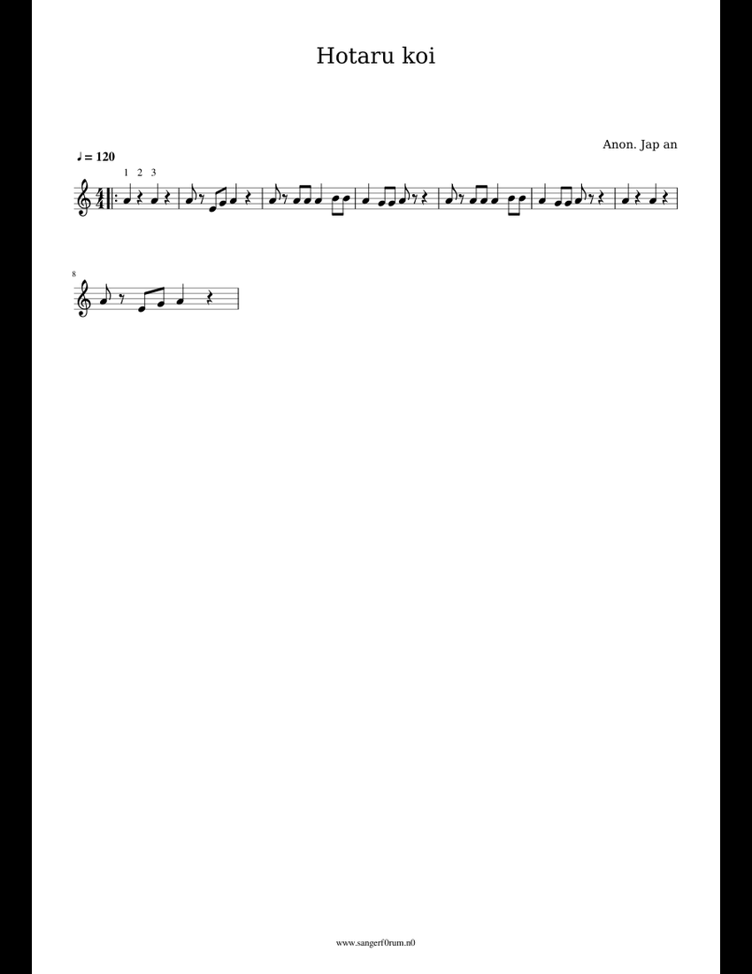 Hotaru koi sheet music for Voice download free in PDF or MIDI