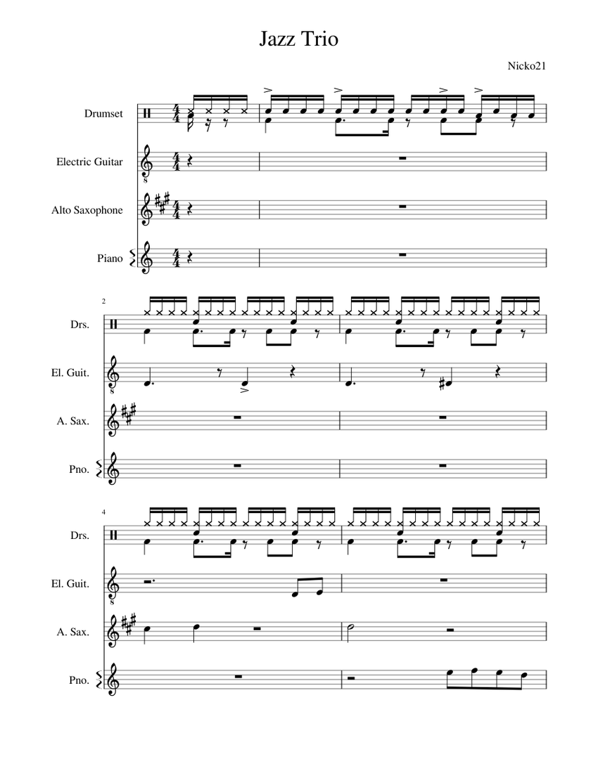 Jazz Trio Sheet music for Piano (Solo) | Musescore.com