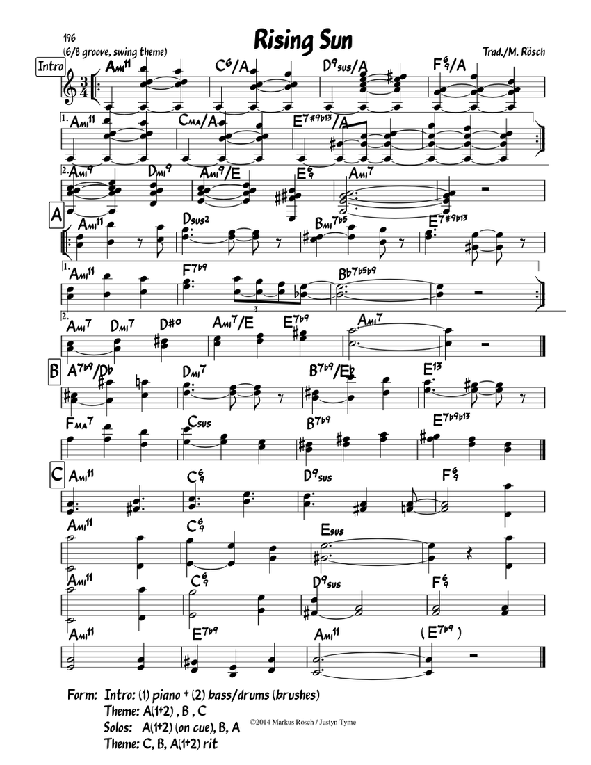 Rising sun Sheet music | Musescore.com