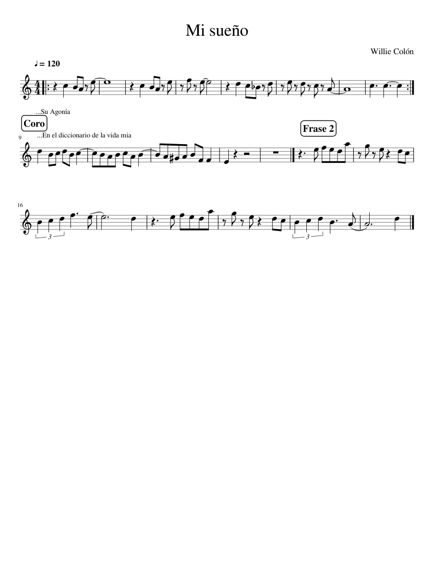 Mi sueño Sheet music for Saxophone (Alto) (Solo) | Musescore.com
