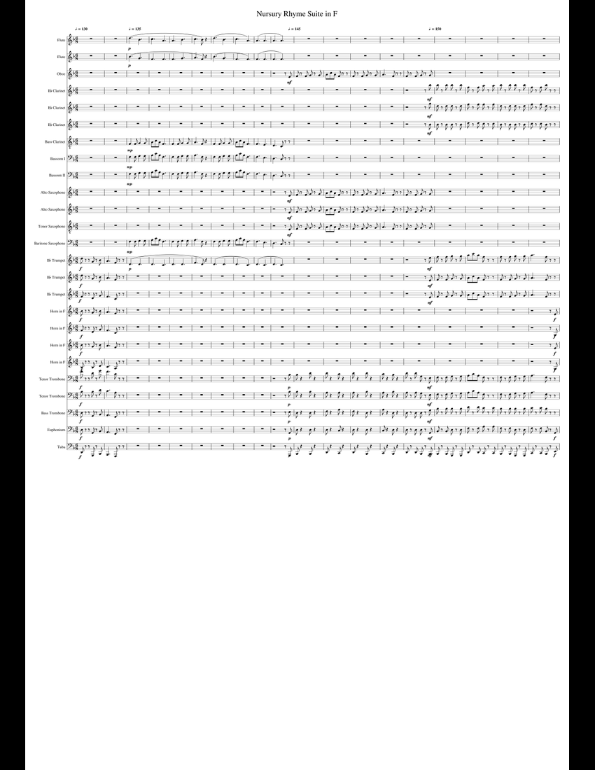 Nursery Rhyme Suite sheet music for Flute, Clarinet, Oboe, Bassoon ...