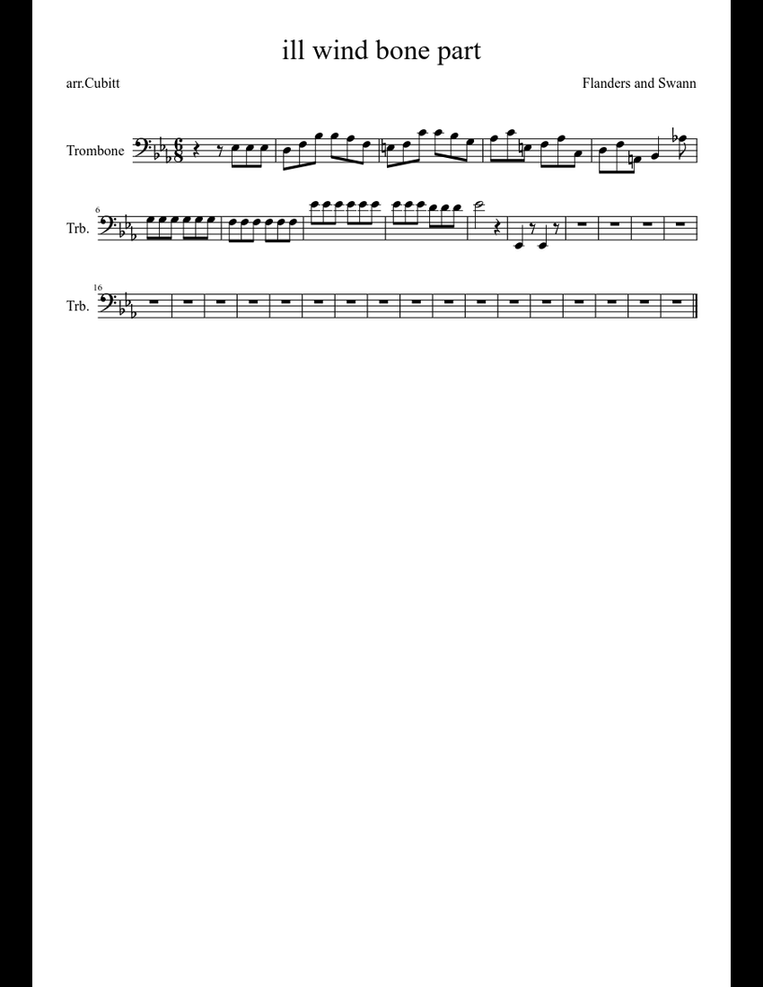 ill wind bone part sheet music download free in PDF or MIDI