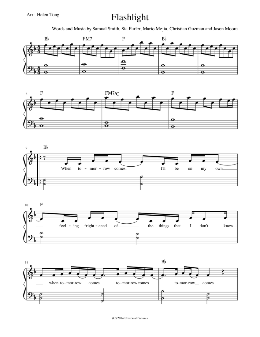 Flashlight - Perfect Pitch2 Sheet music for Piano | Download free in ...