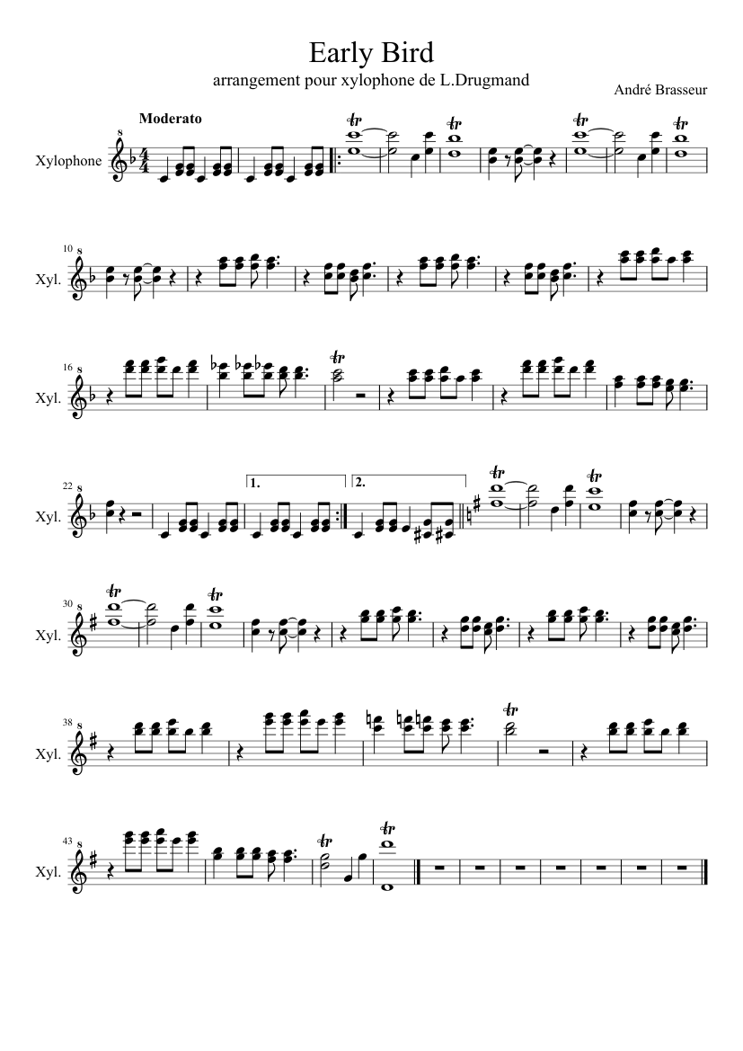 Early Bird (André Brasseur) sheet music download free in PDF or MIDI