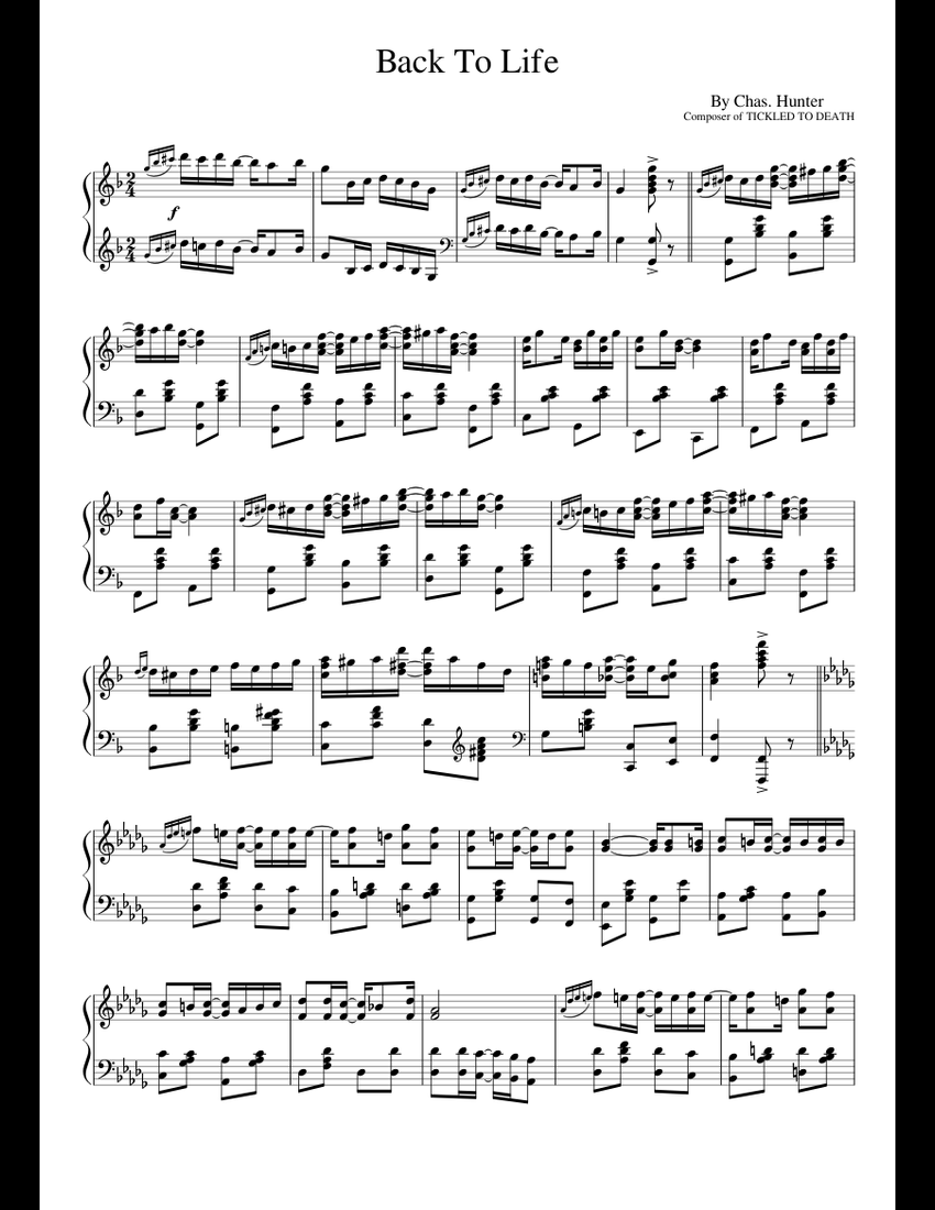 Back To Life sheet music for Piano download free in PDF or MIDI