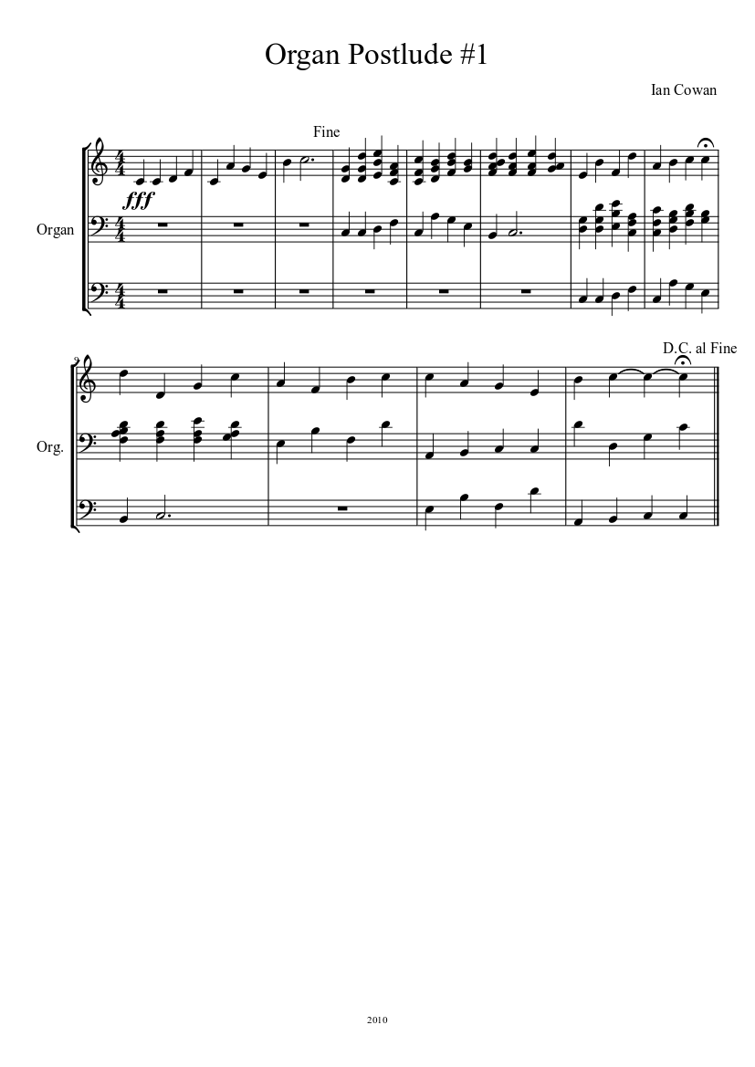 Organ Postlude #1 sheet music download free in PDF or MIDI