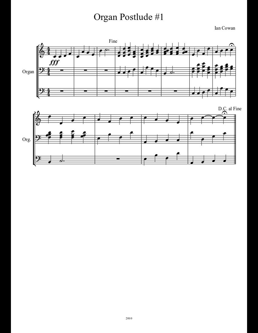 Organ Postlude #1 sheet music download free in PDF or MIDI