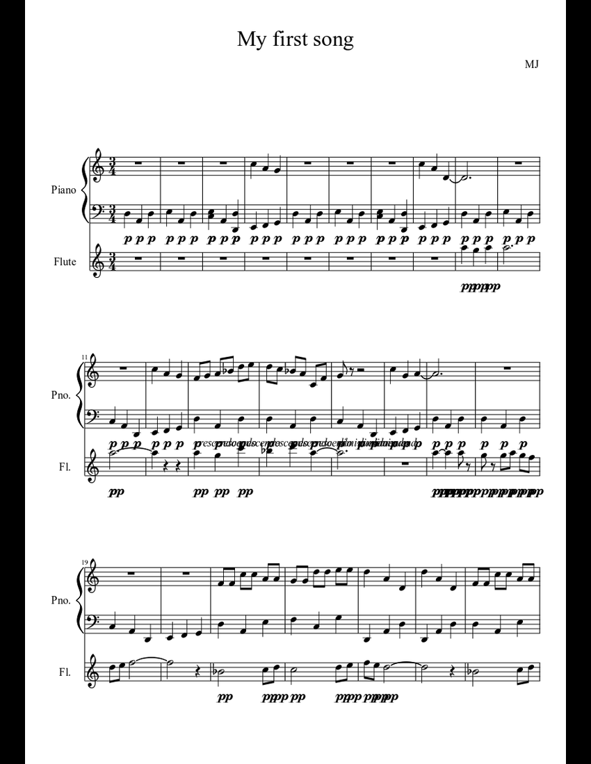 My First Song sheet music download free in PDF or MIDI