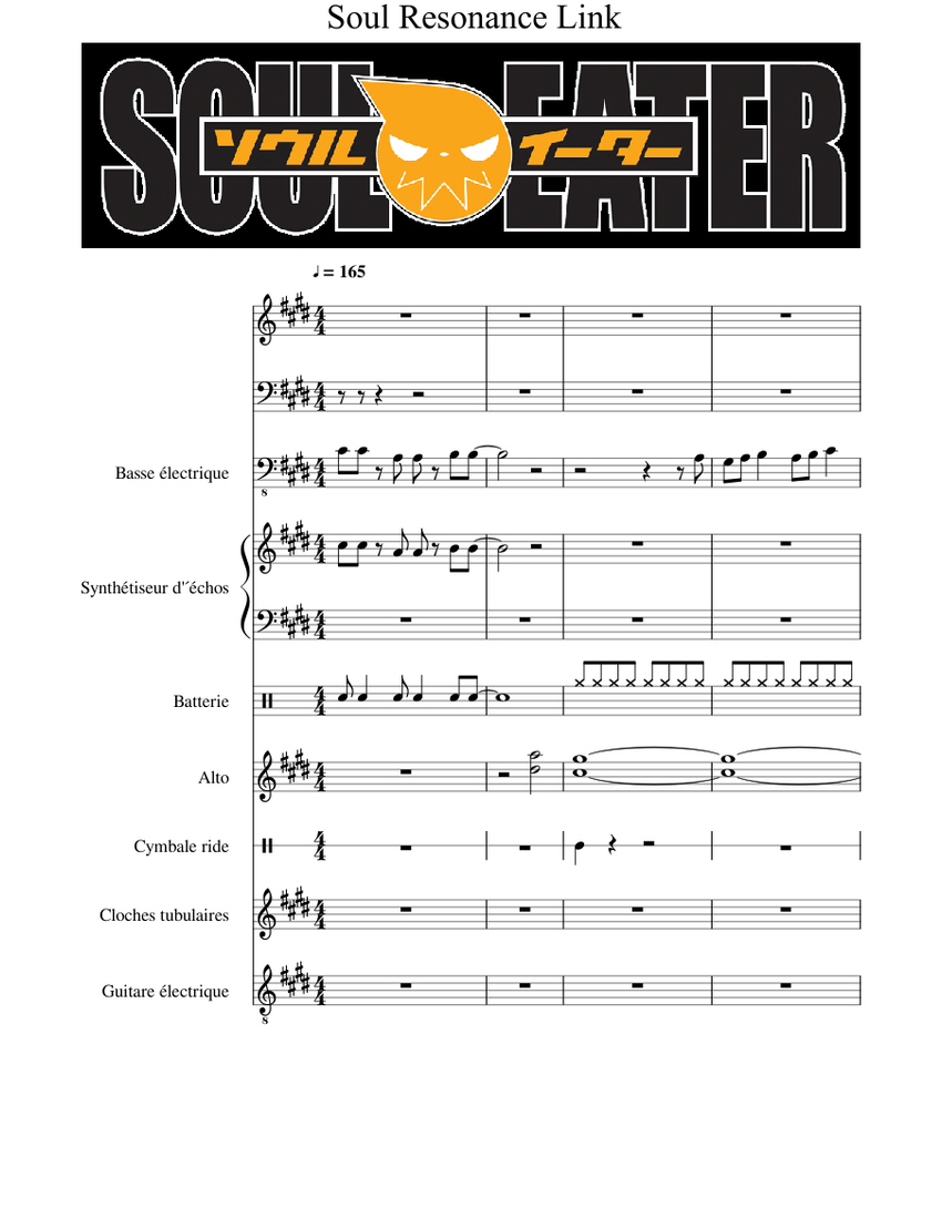 Soul eater ( resonance ) Sheet music for Piano, Violin, Clarinet (In B ...