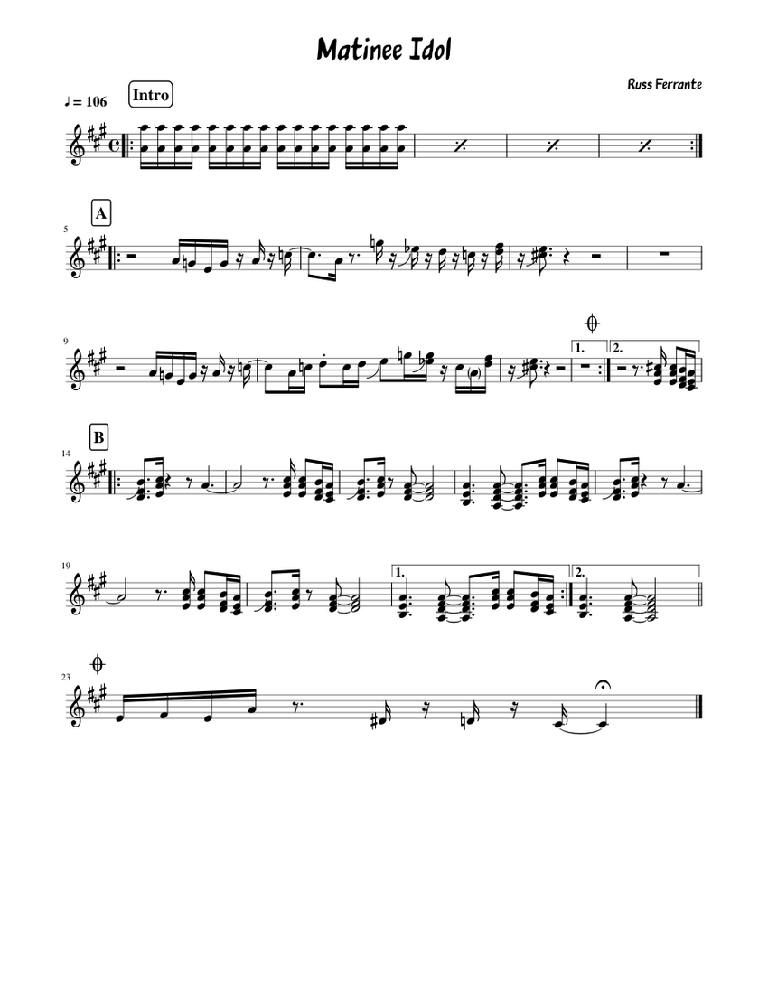 Matinee Idol tenor Sheet music for Tenor Saxophone | Download free in ...