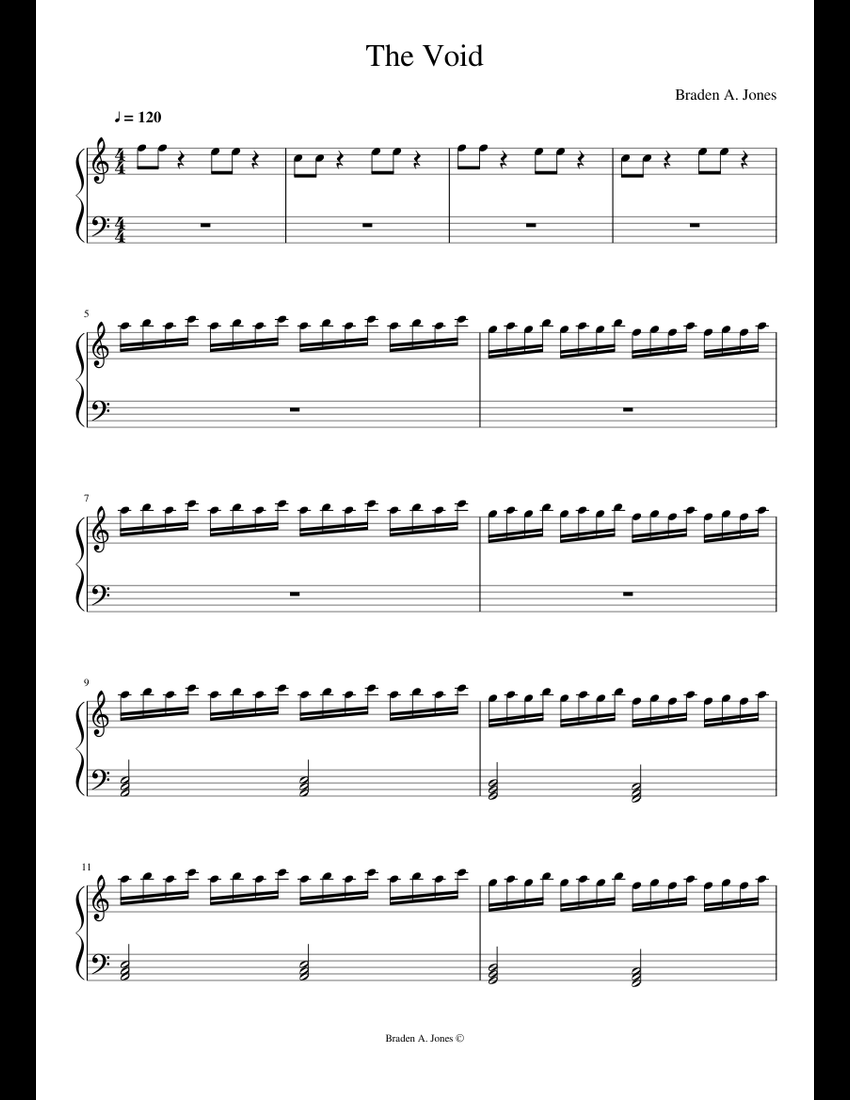 Void sheet music for Piano download free in PDF or MIDI
