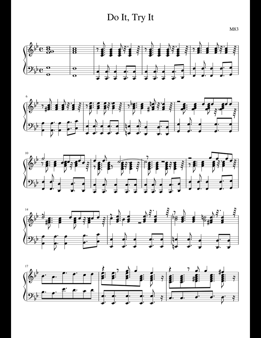 Do It, Try It - M83 sheet music for Piano download free in PDF or MIDI