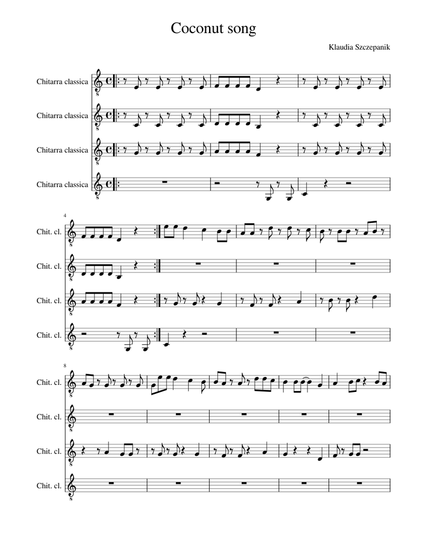Coconut song Sheet music for Guitar | Download free in PDF or MIDI ...