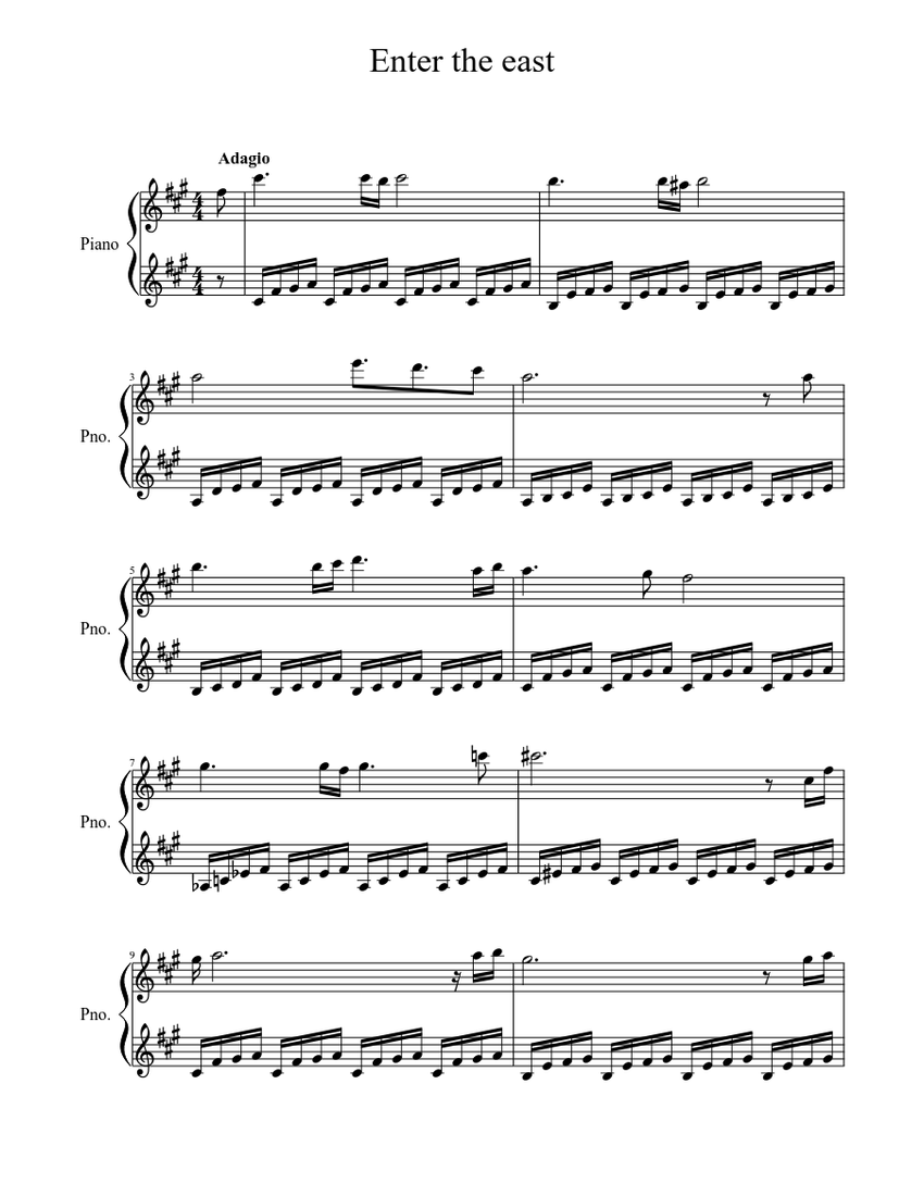 Enter the east Sheet music for Piano | Download free in PDF or MIDI ...