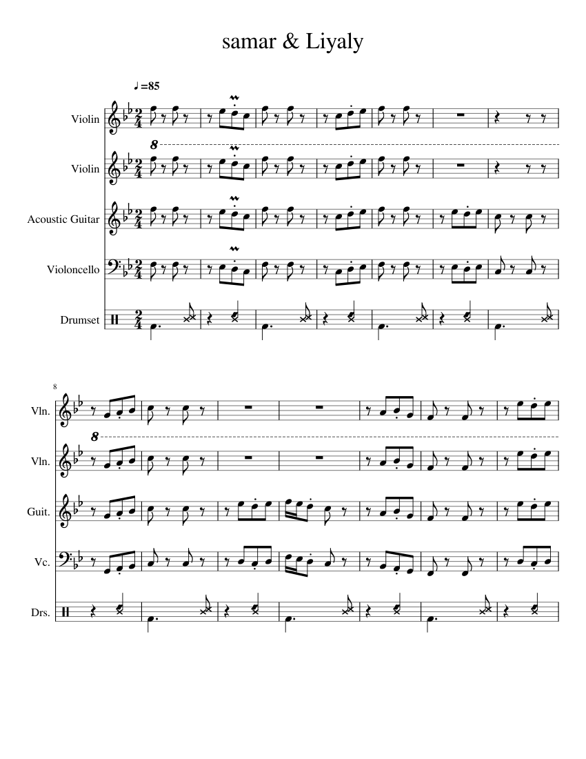 middle eastern music: almost spiritual sheet music for Violin, Guitar ...