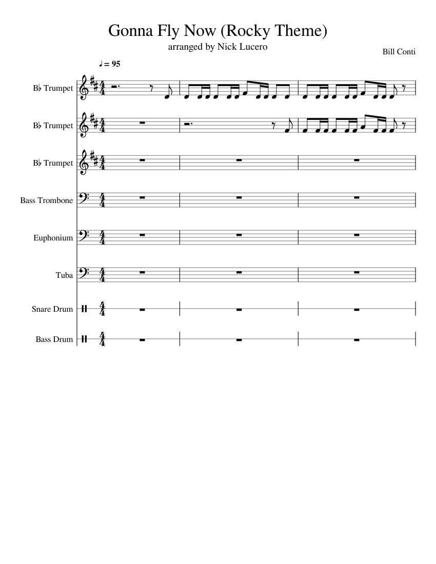 Gonna Fly Now (Rocky Theme) sheet music for Trumpet, Trombone, Tuba ...