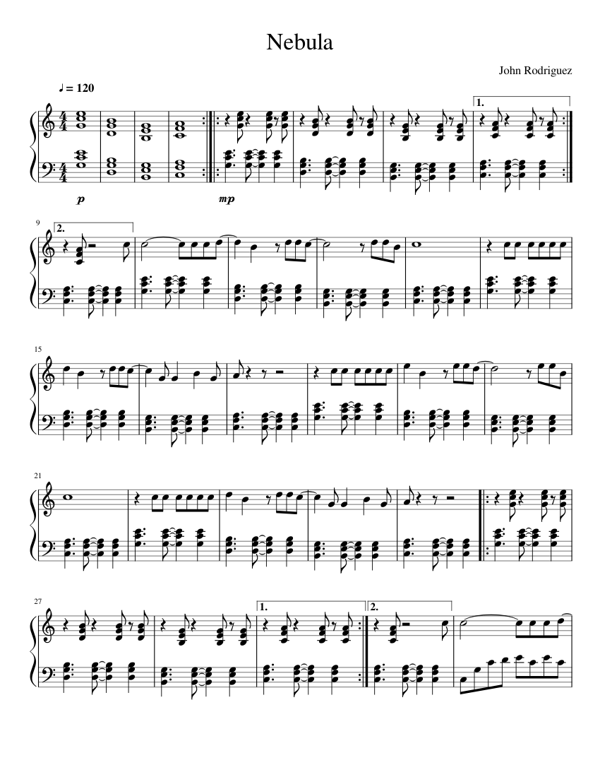 Nebula Sheet music for Piano (Solo) | Musescore.com