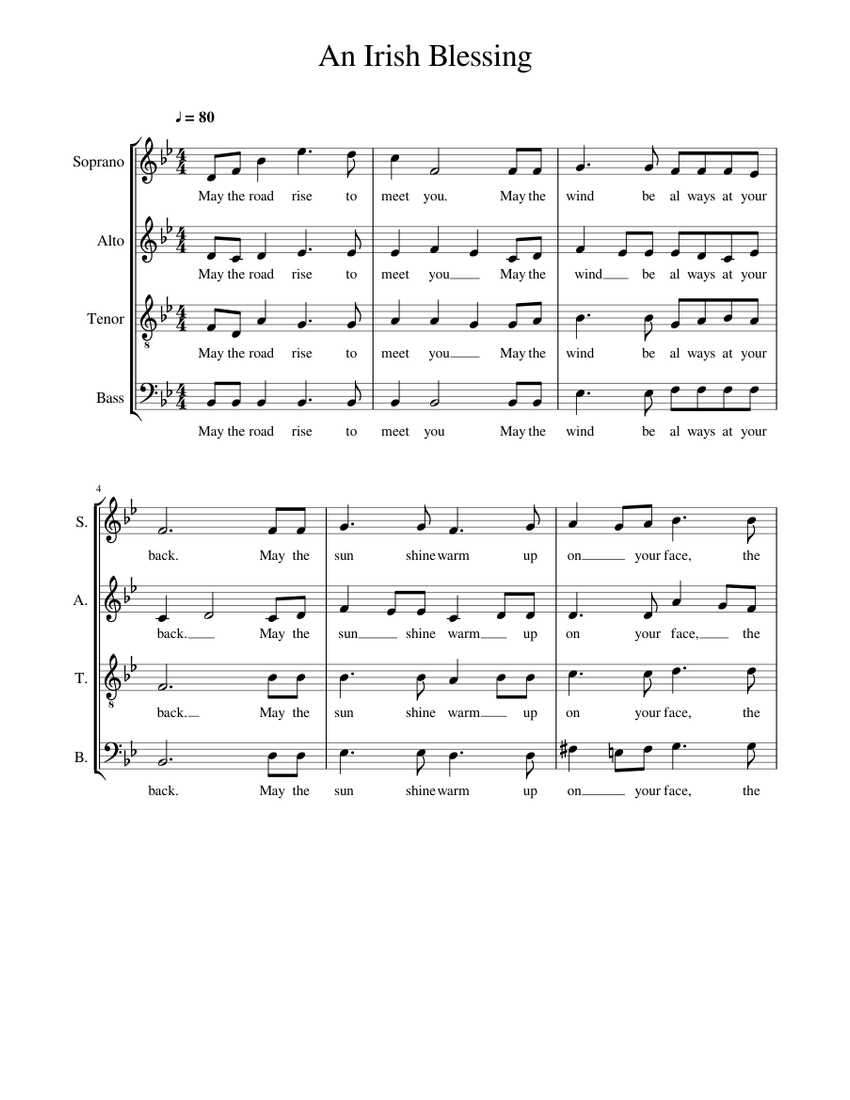 An Irish Blessing Sheet music for Voice | Download free in PDF or MIDI ...