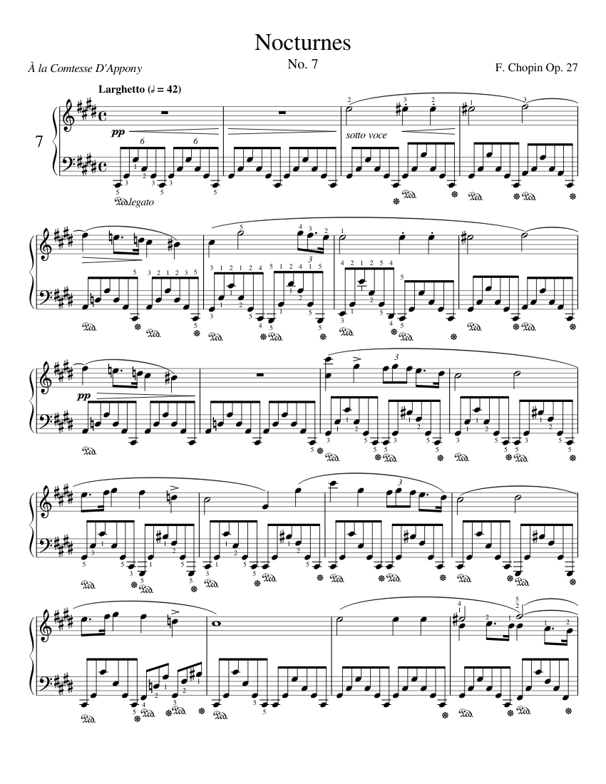 Chopin's Op. 27 No. 1 - Nocturne in C# Minor Sheet music | Musescore.com