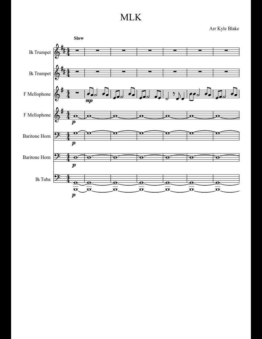 MLK sheet music download free in PDF or MIDI