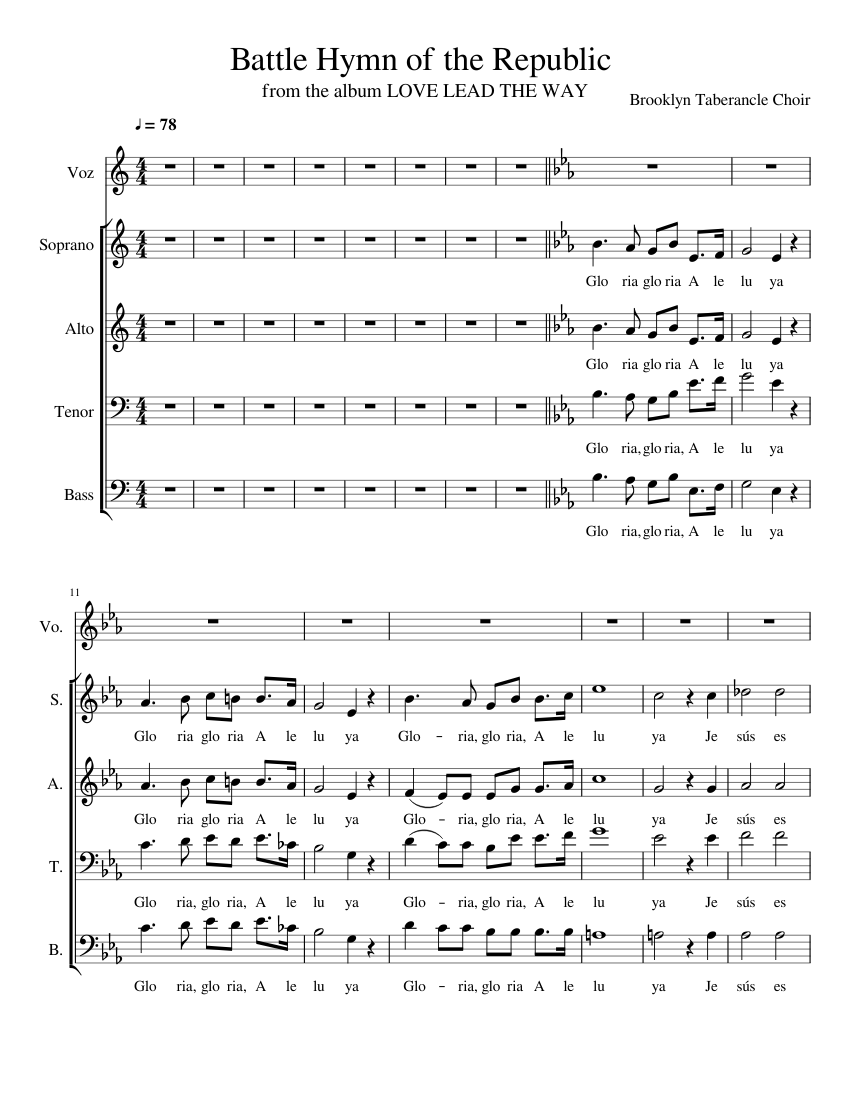 Battle Hymn of the Republic Sheet music for Piano | Download free in ...