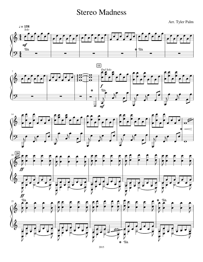stereo madness Sheet music for Piano | Download free in PDF or MIDI ...