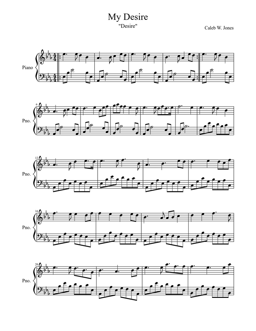 My Desire Sheet music for Piano | Download free in PDF or MIDI ...