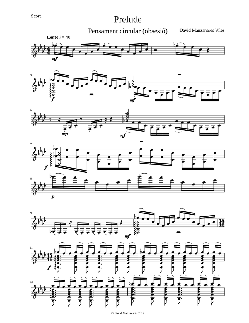 Prelude Sheet music for Guitar | Download free in PDF or MIDI ...