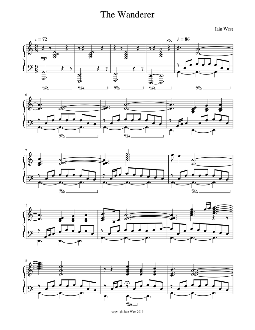 The Wanderer Sheet music for Piano (Solo) | Musescore.com