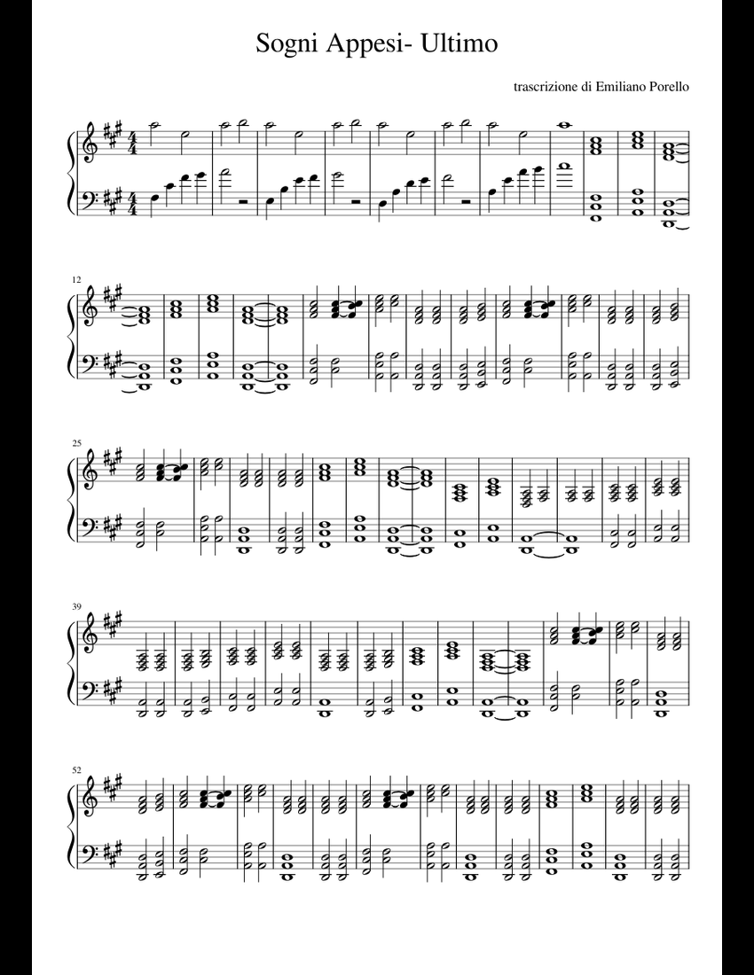 Sogni Appesi sheet music for Piano download free in PDF or MIDI