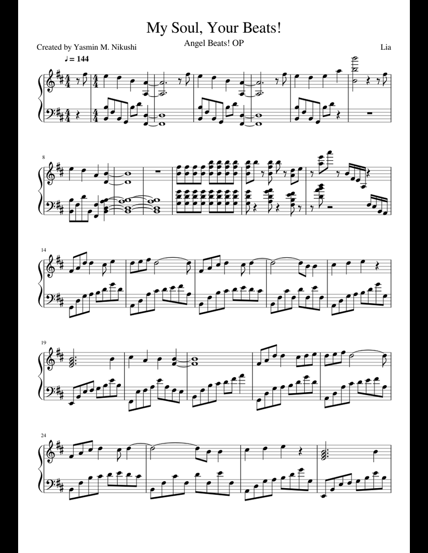 My Soul, Your Beats! sheet music for Piano download free in PDF or MIDI