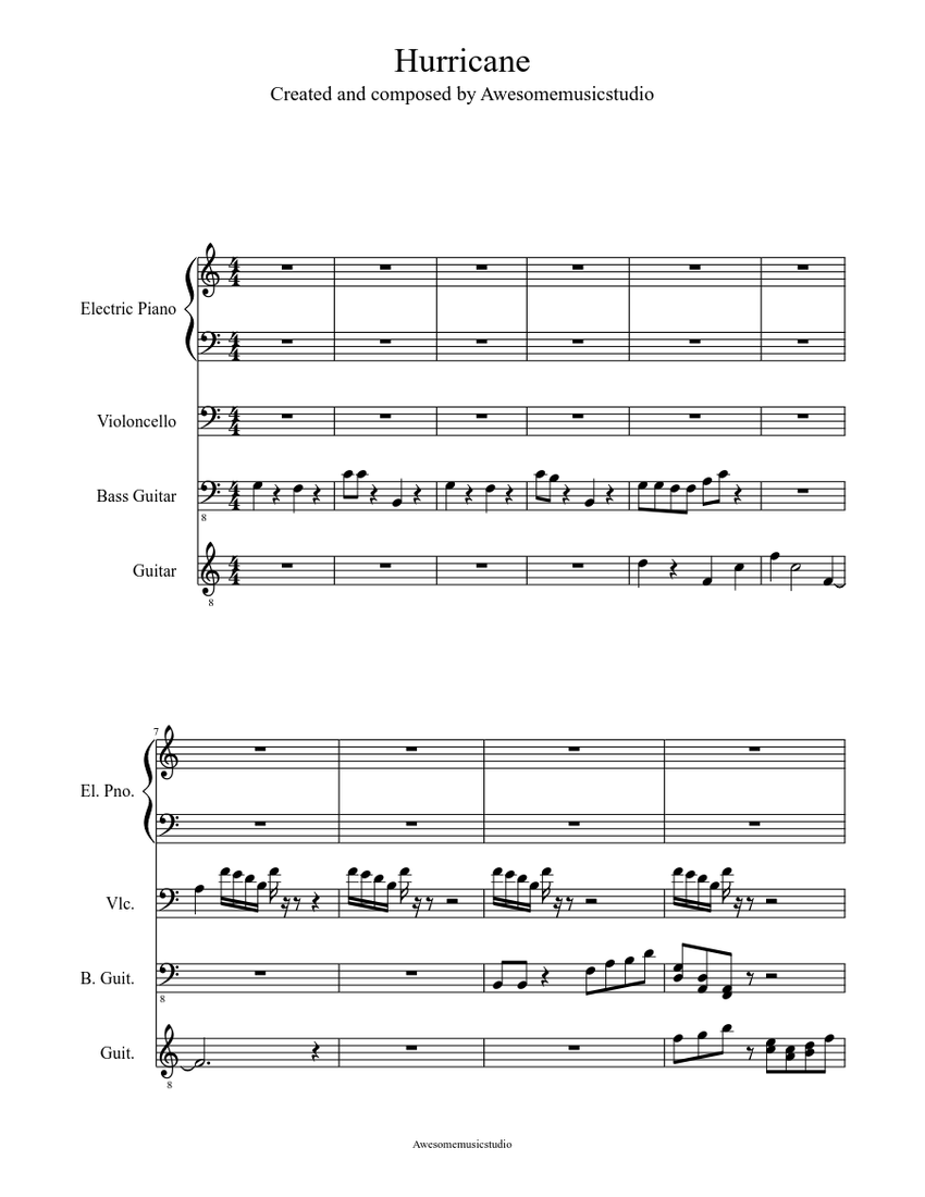 Hurricane Sheet music for Guitar (Solo) | Musescore.com