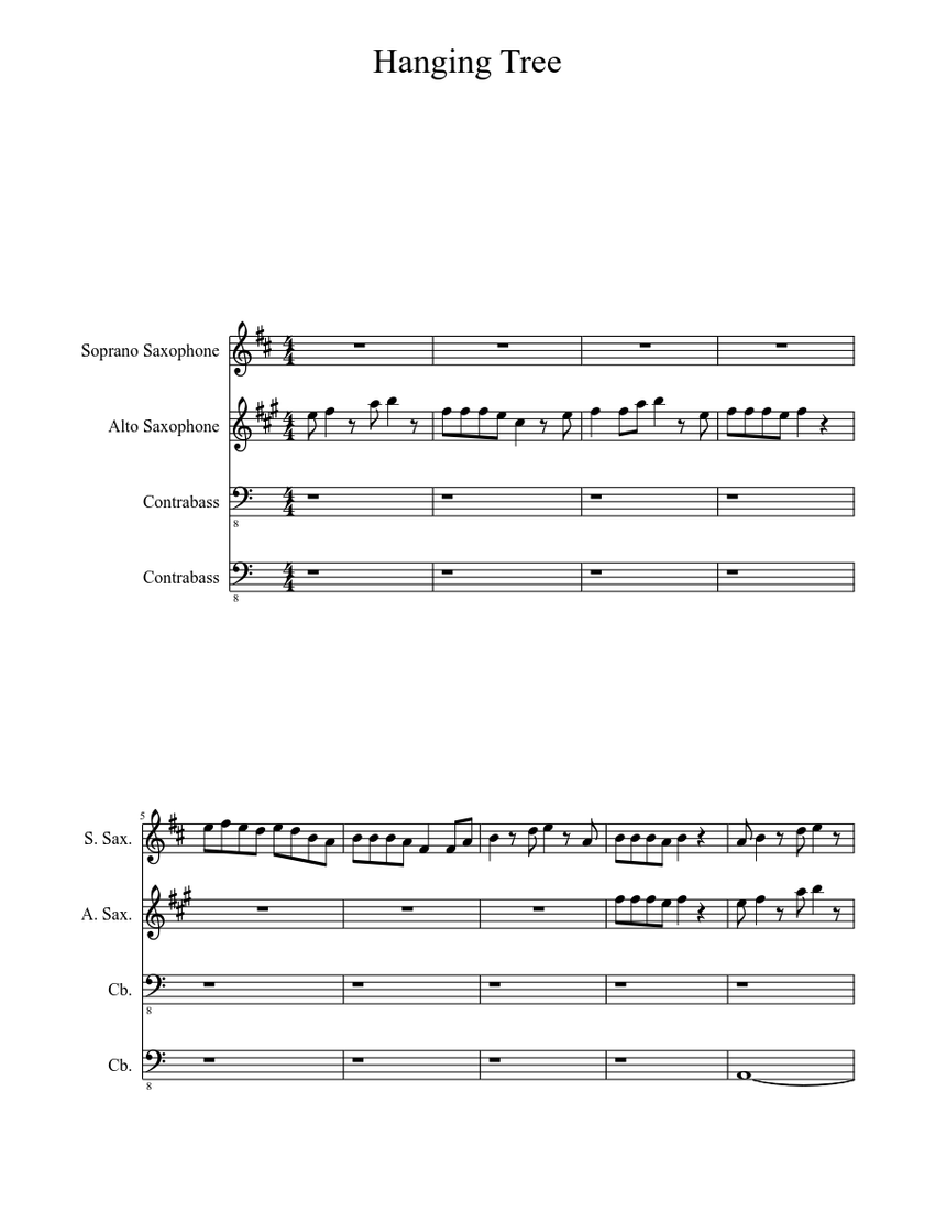 Hanging Tree Sheet music for Woodwinds (Other) (Woodwind Duet ...