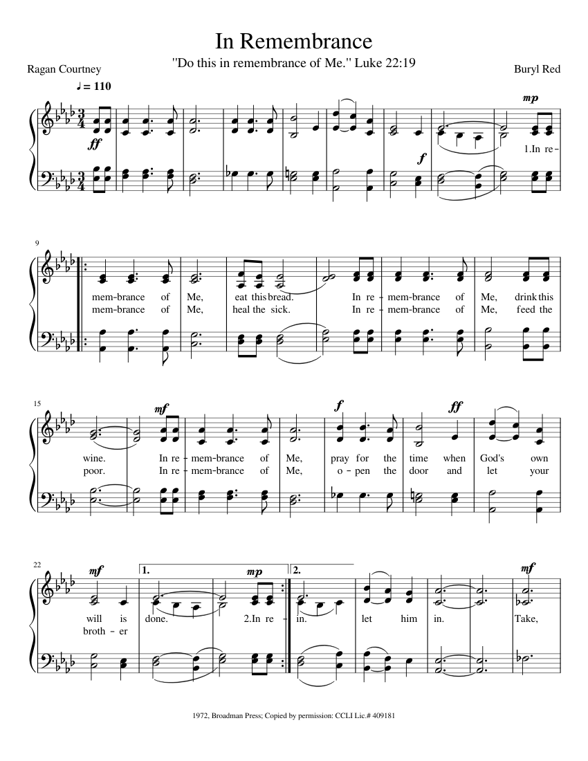 In Remembrance Sheet music for Strings | Download free in PDF or MIDI ...