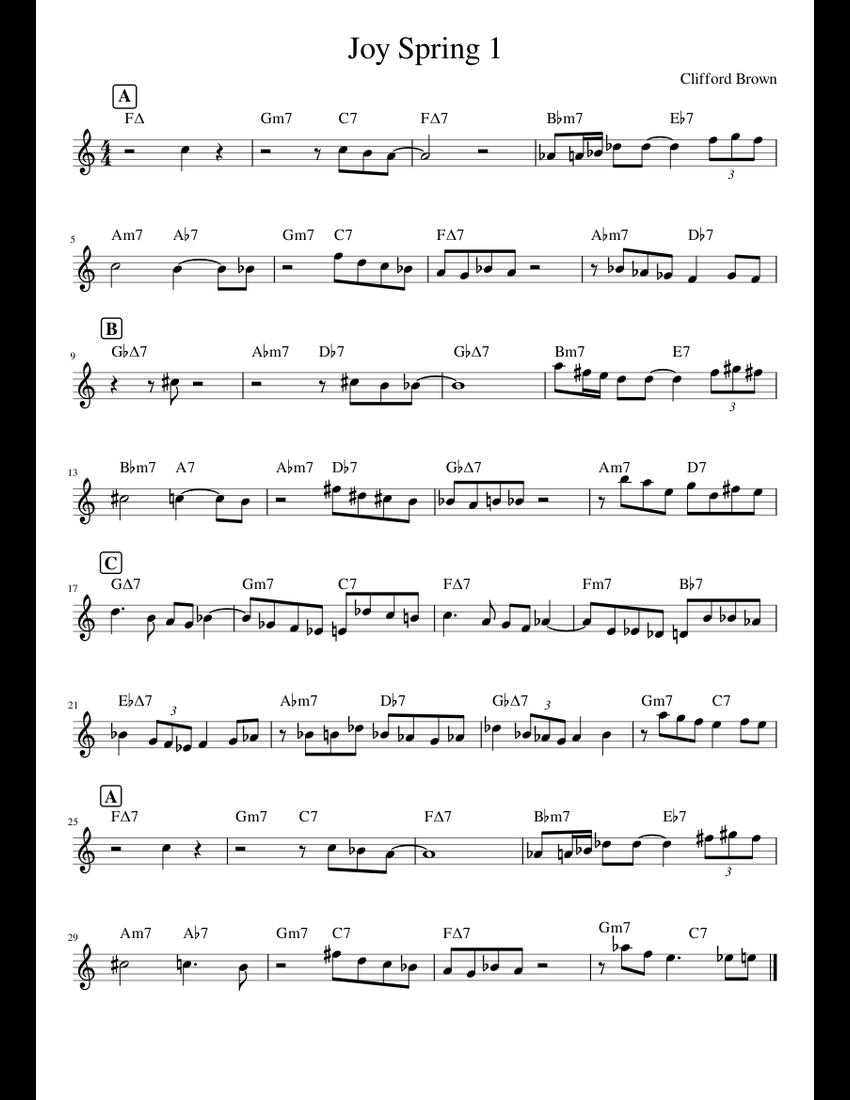 joy spring 1 sheet music for Piano download free in PDF or MIDI
