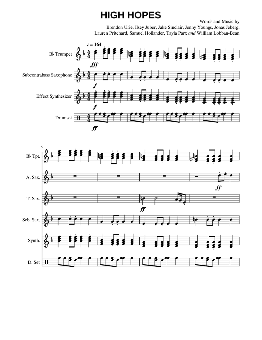 High Hopes - Panic! At The Disco Sheet music for Trumpet (In B Flat ...