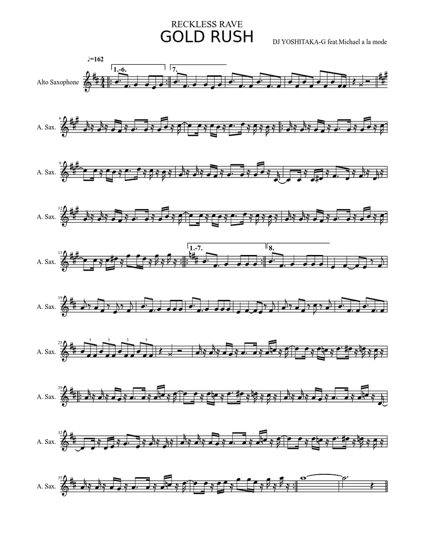 GOLD RUSH Sheet music | Musescore.com