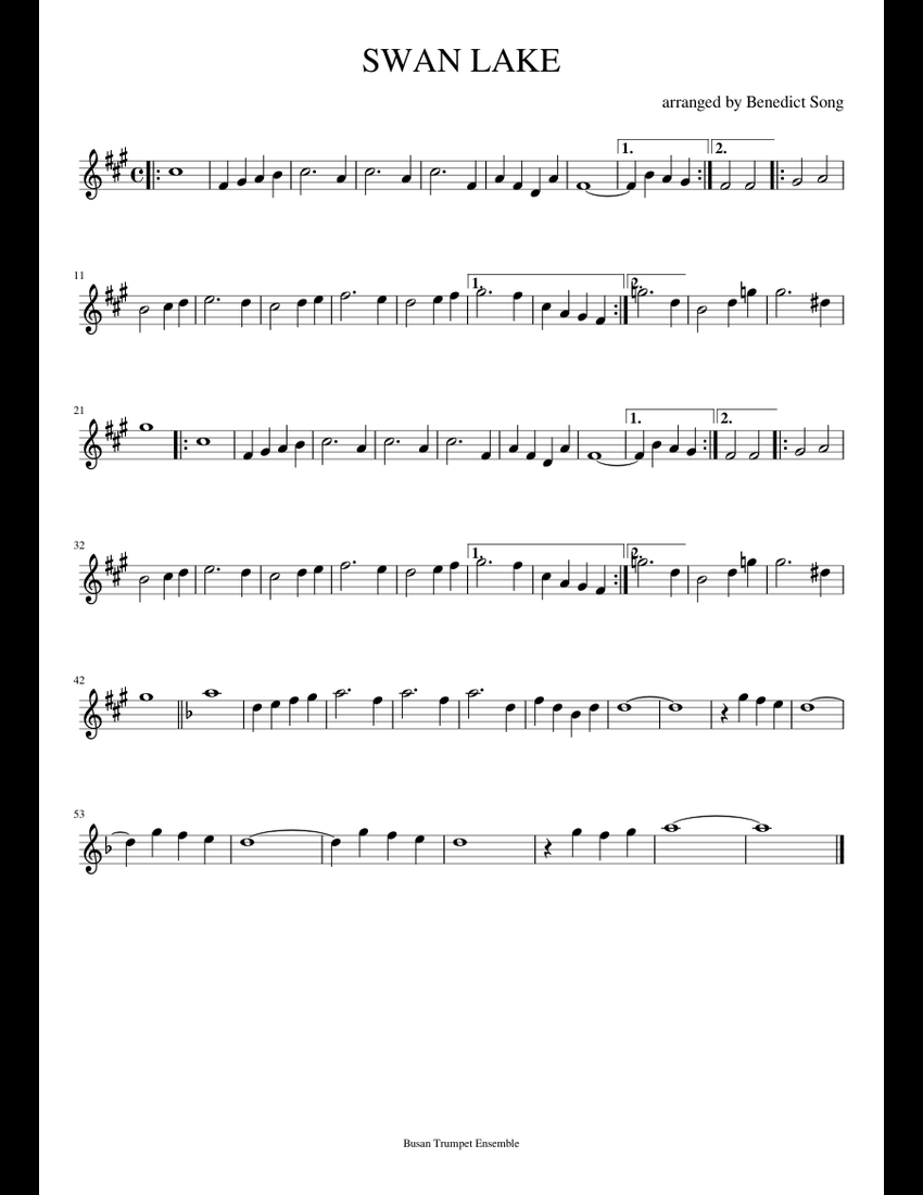 SWAN LAKE sheet music download free in PDF or MIDI
