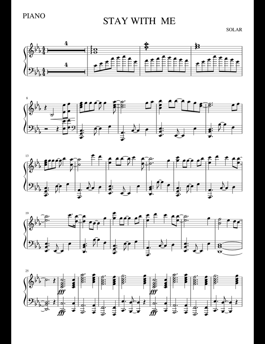 STAY WITH ME piano sheet music for Piano download free in PDF or MIDI