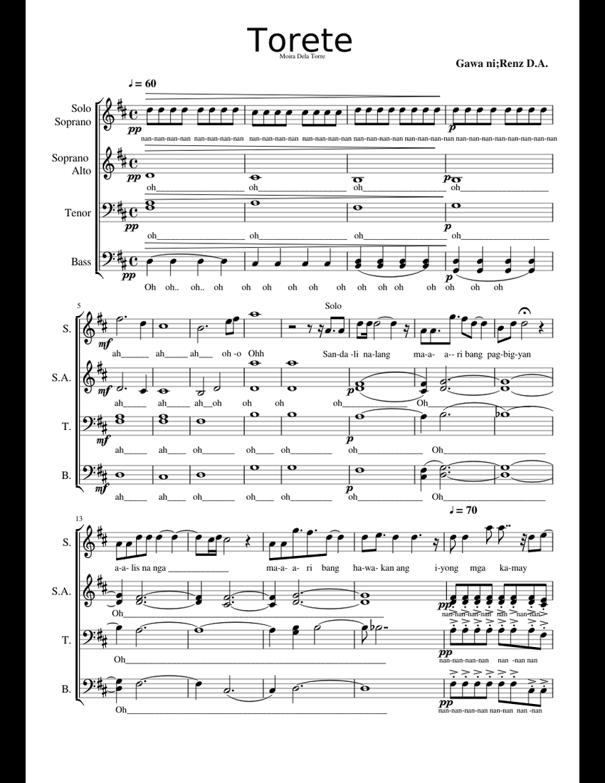 TORETE sheet music for Voice download free in PDF or MIDI