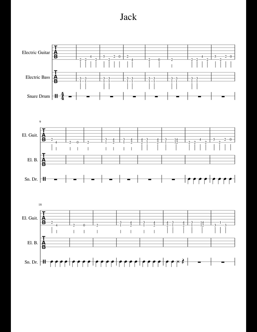 Rock 2 sheet music for Guitar, Bass, Percussion download free in PDF or ...