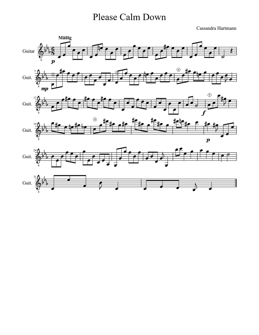 Please Calm Down Sheet music for Guitar (Solo) | Musescore.com