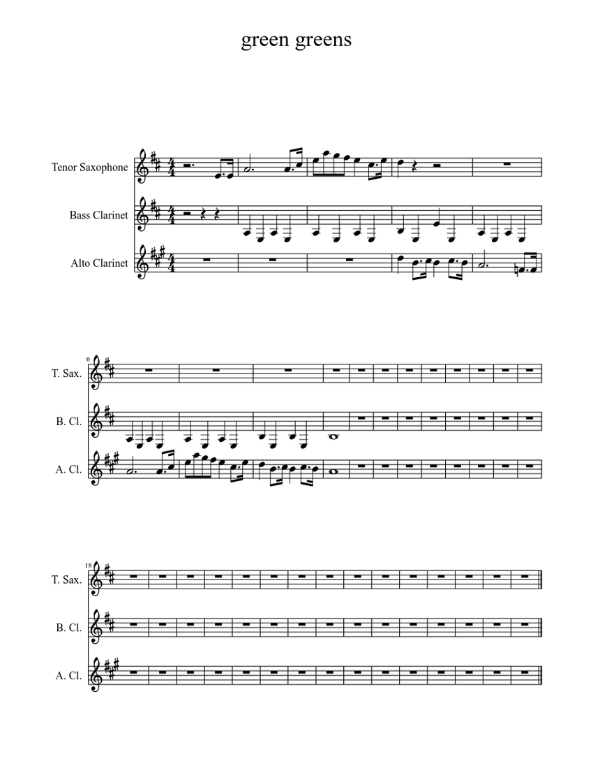 green greens Sheet music | Musescore.com
