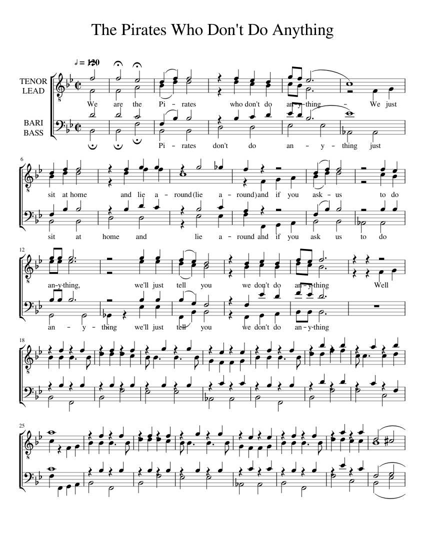 The Pirates Who Don't Do Anything Sheet music | Musescore.com